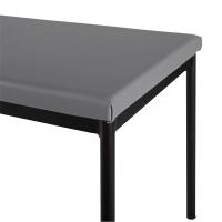 China Stable Structure Grey Leather Bench 110*38*44CM With Metal Frame for sale