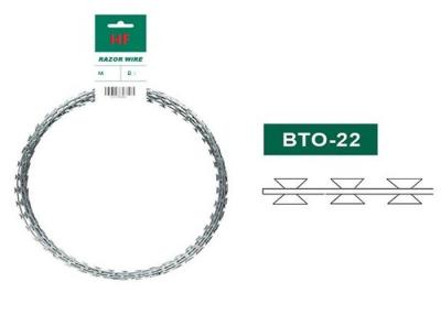 China BTO-22 Type 2.5mm wire diameter Concertina Razor Barbed Wire for highway for sale