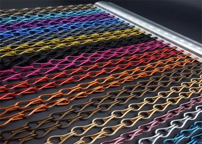 China 2m Height Gold Color Aluminium Chain Link Metal Mesh Curtain for Decorative for sale