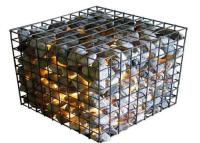 China 50x100mm Opening Mesh Galvanized Welded Gabion Box Stone Cage with Customizable Sizes for sale
