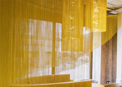 China Ceiling Decoration Aluminum Chain Link Curtains Golden Color for sale