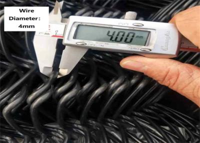 China 4mm Wire Diameter Chain Link Fencing Galvanised Black And Green Highway Use for sale