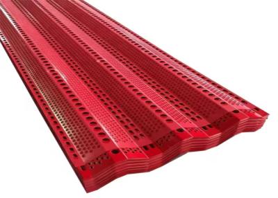 China Red Perforated Windbreak Fence Panels Outdoor Polyester Fiber Filling Electrostatic Powder Finish for sale
