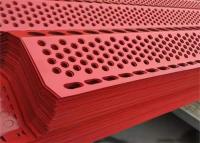 China Red Perforated Windbreak Fence Panels with Electrostatic Powder Spraying and 100% Polyester Fiber Filling for 25% – 40% Aperture Opening Rate for sale