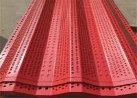 China Red Perforated Windbreak Fence Panels with Electrostatic Powder Spraying and 100% Polyester Fiber Filling for 25% – 40% Aperture Opening Rate for sale