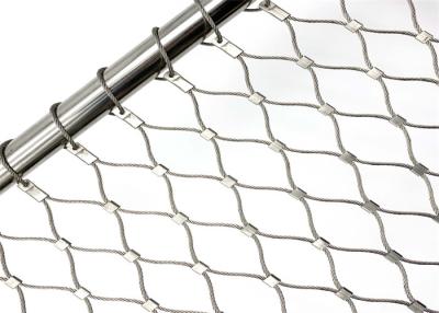 China SS304 Silver Ferruled And Knotted Cable Woven Mesh For Zoo for sale