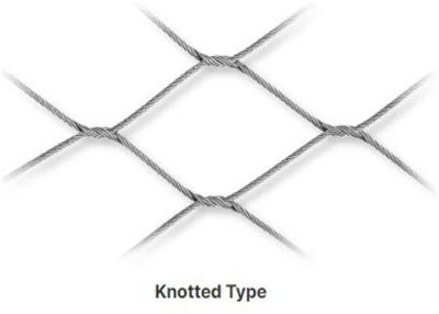 China SS316 Knotted Type Woven Wire Rope Mesh For Wildlife Parks for sale