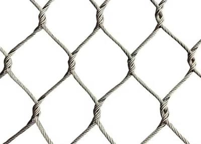 China 20mm Hole 100m Length Knotted Stainless Steel Wire Rope Mesh For Safety Net for sale