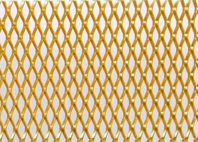China Gold Color Diamond Hole Expanded Metal Mesh For Indoor Decorative for sale