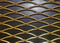 China Gold Color Powder Coated Diamond Hole Expanded Metal Mesh for Indoor Decorative Use for sale