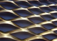 China Yellow Color Powder Coated Expanded Metal Mesh Panel With 20 Years Use Life For Decoration Projects for sale