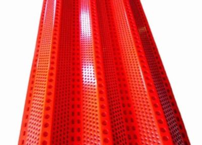 China 800mm Width Red Color Powder Coating Wind Dust Perforated Fence For Coal Mine for sale