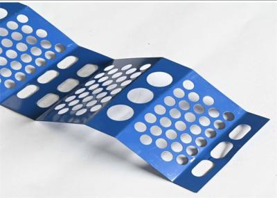 China 2.5meter Length Blue Double Peaks Perforated Wind Dust Fence For Dock Storing Field Use for sale