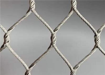 China Knotted Type 1.5mm Rope Diameter SS304 Stainless Steel Wire Rope Net For Animal Fence for sale