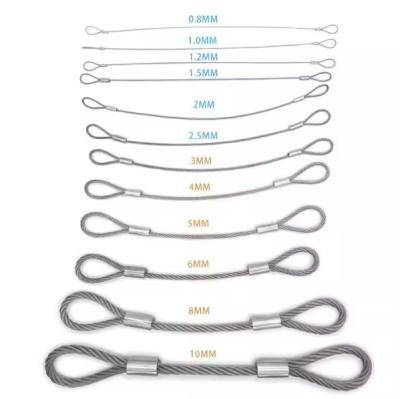 China 0.8mm-10mm Stainless Steel Wire Rope Cable Special Pressed Safety Rope Aluminum Sleeve Zinc for Lifting for sale
