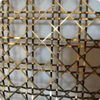 China Decorative Metal Wire Mesh Antique Brass Architectural Woven Satin Brass Creative Grille for Hotel Lobby Cabinet Door Decoration for sale