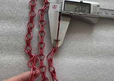 China 2.0mm Wire diameter Red Color Aluminum Chain Metal Curtains for Hotel decoration for sale