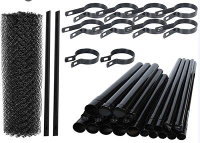 China 2.4meters Length black color PVC Coated Chain Link Fence for safety barriers for sale