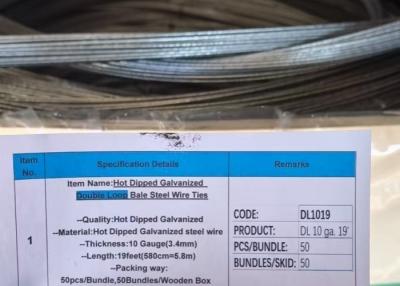 China 3.4mm*5.8m Galvanized Double Loop Quick Link Ties Wire for baling use for sale