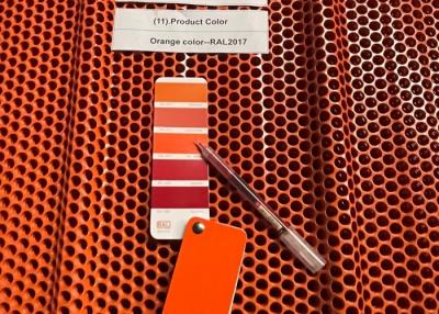 China 12mm Center to Center Round Hole Orange Color RAL2017 Safety Screen for highway for sale