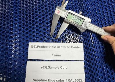 China RAL5003 Sapphire Blue Color 12mm hole distance Perforated Windbreak safety screen for Port for sale