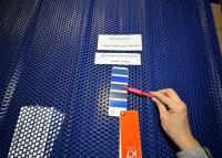 China Sapphire Blue Color RAL5003 5050mm Length Perforated Windbreak safety screen for coal field for sale