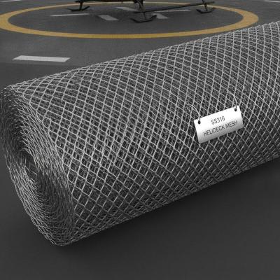 China SS316 Stainless Steel Helideck Safety Mesh 55mm Diamond Hole 4.0mm Wire for Helicopter Landing Deck for sale