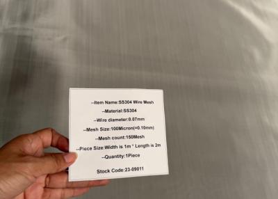 China SS304 150Mesh Stainless Steel Woven Wire Mesh for Chemical industry filter use for sale