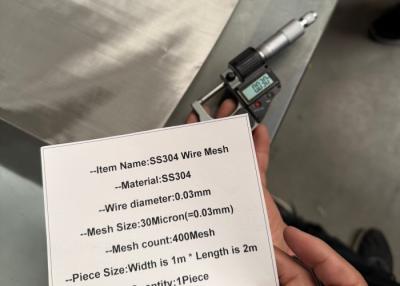 China 400Mesh 0.03mm Wire diameter SS304 Stainless Steel Woven Wire Mesh use for Oil industry for sale