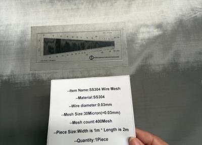 China SS304  400Mesh 0.03mm Wire diameter Stainless Steel Woven Wire Mesh use for Mining industry for sale