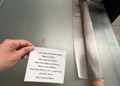 China Width 1M 400Mesh Count  SS304 Stainless Steel Woven Wire Mesh use for Chemical industry for sale