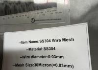 China Width 1M 400Mesh Count  SS304 Stainless Steel Woven Wire Mesh use for Chemical industry for sale