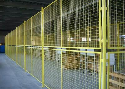 China Frame Type Galvanized Wire Mesh Fence 2.2m Height Yellow / Green Color for sale
