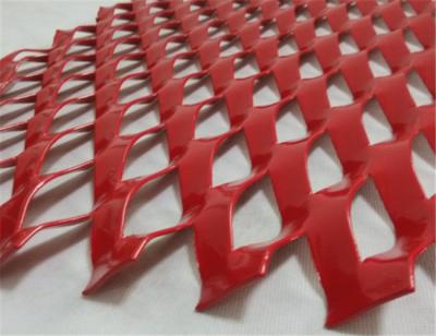 China 100mm hole size Red Color outdoor Wall Decorative expanded metal mesh for sale