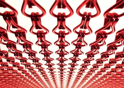 China Restaurants Red Decorative Hang Chain Strip 0.85kg Steel Mesh Curtain for sale