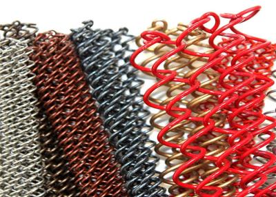 China Fireplace Decoration Aluminium 1.2mm 1.4mm Chain Link Curtain Mesh for sale