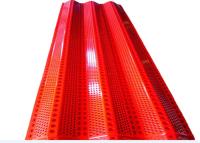 China Single Peak Red Powder Coated Windbreak Fence Panels Galvanized Plate Dust Suppression Wall for sale