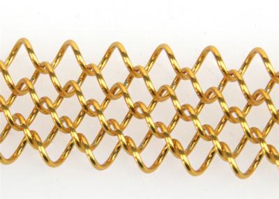 China 1.5mm Wire Diameter 6mm Hole Aluminium Woven Chain Decorative Mesh Curtain for sale