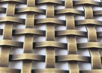 China 22mm Bronze Square Hole Decorative Wire Mesh Crimped Woven Metal for sale
