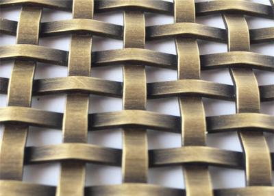 China 22mm Bronze Square Hole Decorative Wire Mesh Crimped Woven Metal for sale