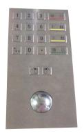 China panel mount industrial keyboard IP65 with 18 keys and tracking ball for sale