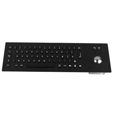 China stainless black industrial keyboard with 38.mm metal trackball for marine for sale