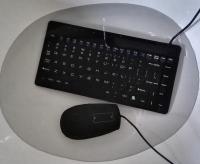 China Small black medical silicone keyboard without keypad and mouse combo for hospital device for sale