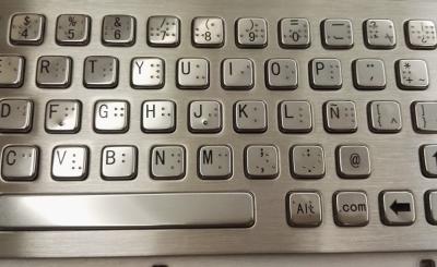 China PS2 industrial keyboard with Spanish Braille and panel mounted touchpad for sale