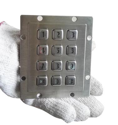 China Explosion proof 12 keys industrial metal keypad customized blue backlit keypad with RS232 for sale