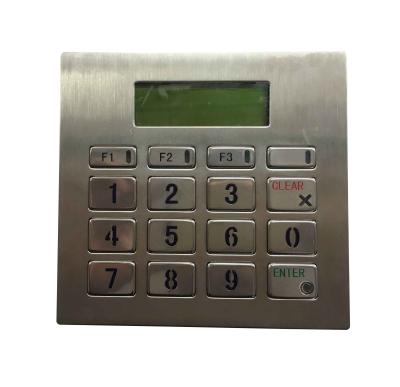 China IP65 illuminating Braille industrial metal keypad with 2 lines LCD display, 16 for each for sale