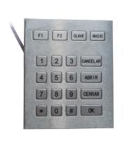China Spanish TTL industrial metal keypad with 20 flat flat keys and Braille symbol for sale