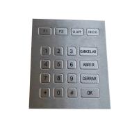 China Spanish TTL industrial metal keypad with 20 flat flat keys and Braille symbol for sale