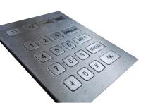 China Spanish TTL industrial metal keypad with 20 flat flat keys and Braille symbol for sale