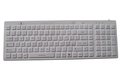 China Cleanable medical keyboard with washable 106 rubber Italian keys black or white or red for sale